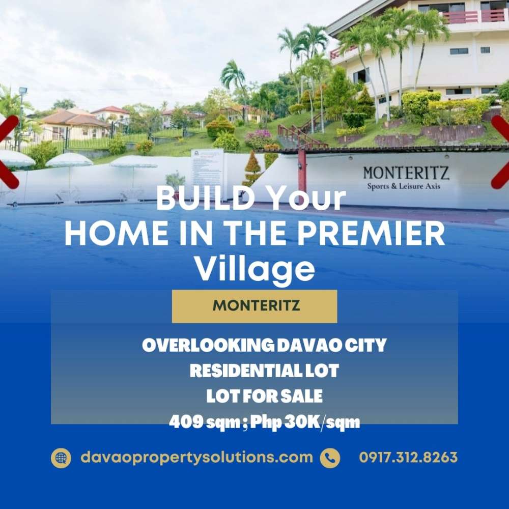 Residential Lot for Sale Monteritz Classic Estates Davao, Overlooking ...